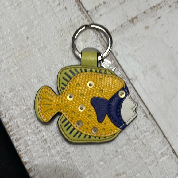 Coach | Other | Coach Fish Keychain Yellow Green And Blue | Poshmark